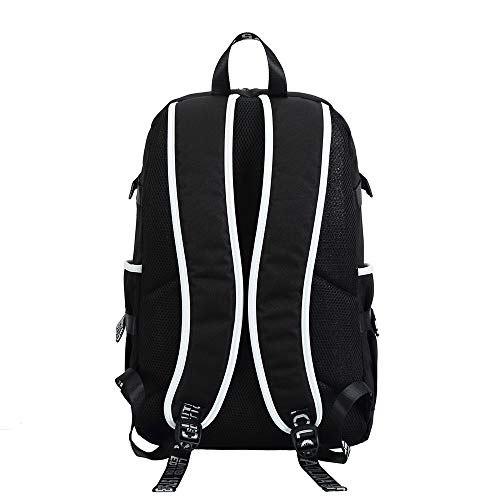 TKBASO Anime Mob Psycho 100 Mob Reflect Light Backpack Laptop Bag Mochila Black (1)