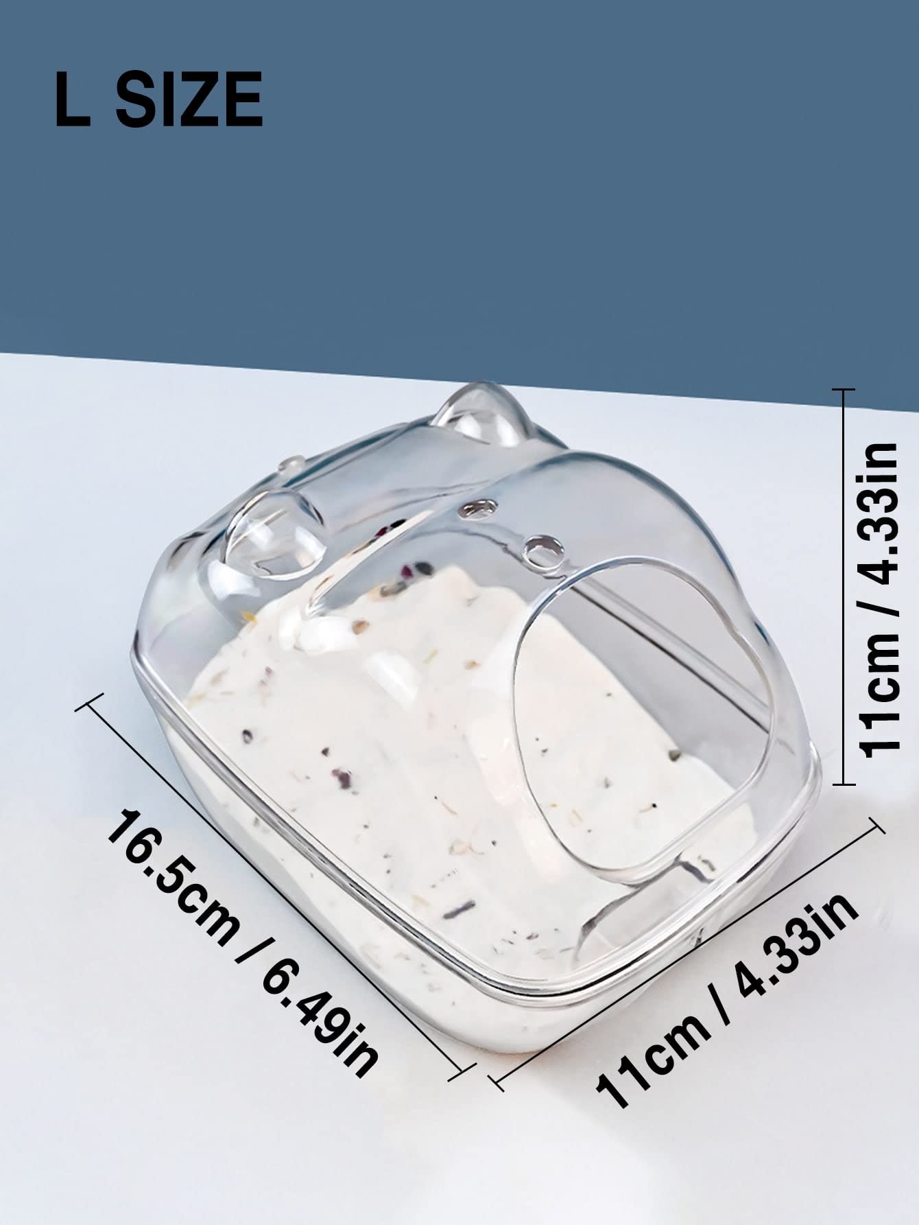 QWINEE Hamster Sand Bath Tub Transparent Hamster Toilet Bath Container Cage Accessories for Gerbil Syrian Mouse Chinchilla and Other Small Animals Clear S
