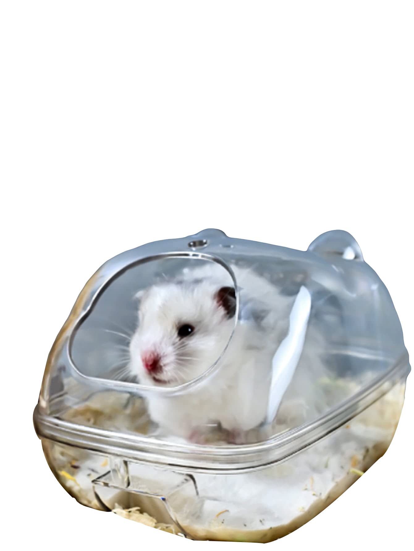 QWINEE Hamster Sand Bath Tub Transparent Hamster Toilet Bath Container Cage Accessories for Gerbil Syrian Mouse Chinchilla and Other Small Animals Clear S