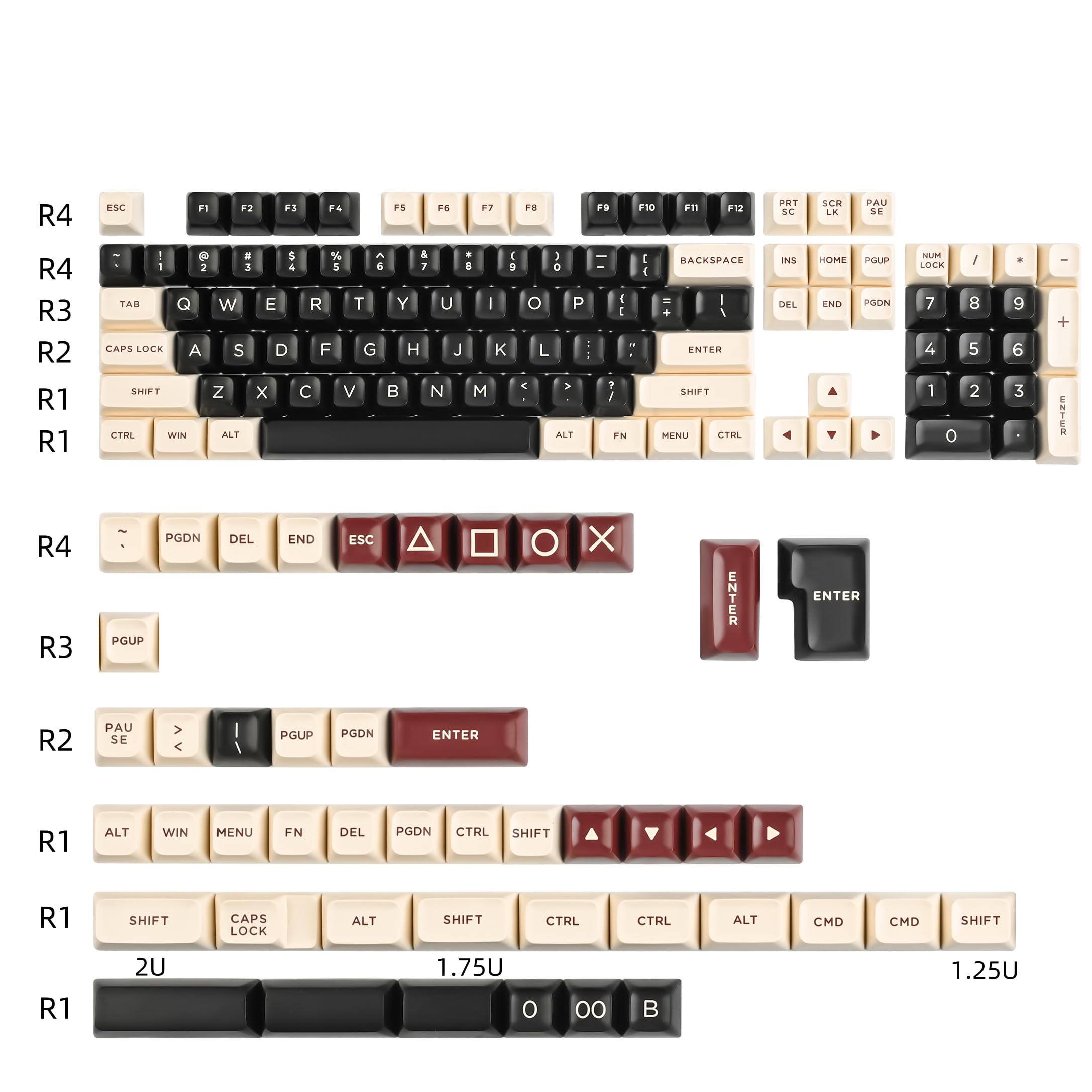 Rome ASA Custom keycaps ,150 Keys Double-Shot Key Cap Set for Cherry/Gateron MX switches 60 Percent / 64/61 Gaming Mechanical Keyboard