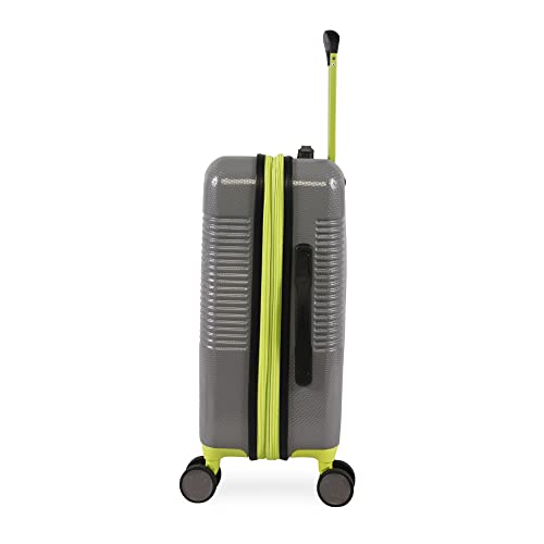 Hurley Looper Hardside Spinner Luggage, Light Grey Neon, Carry-On 21-Inch