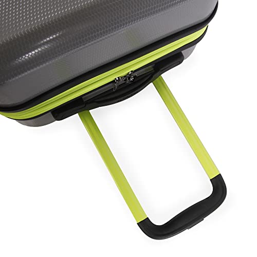 Hurley Looper Hardside Spinner Luggage, Light Grey Neon, Carry-On 21-Inch
