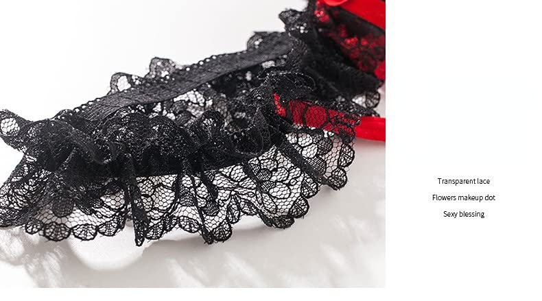 Sekexi Women’s Sexy Panties,Lace G-String Panties for Women Thongs G Strings with Pearls Ball Lace (as1, alpha, m, regular, regular, Red)