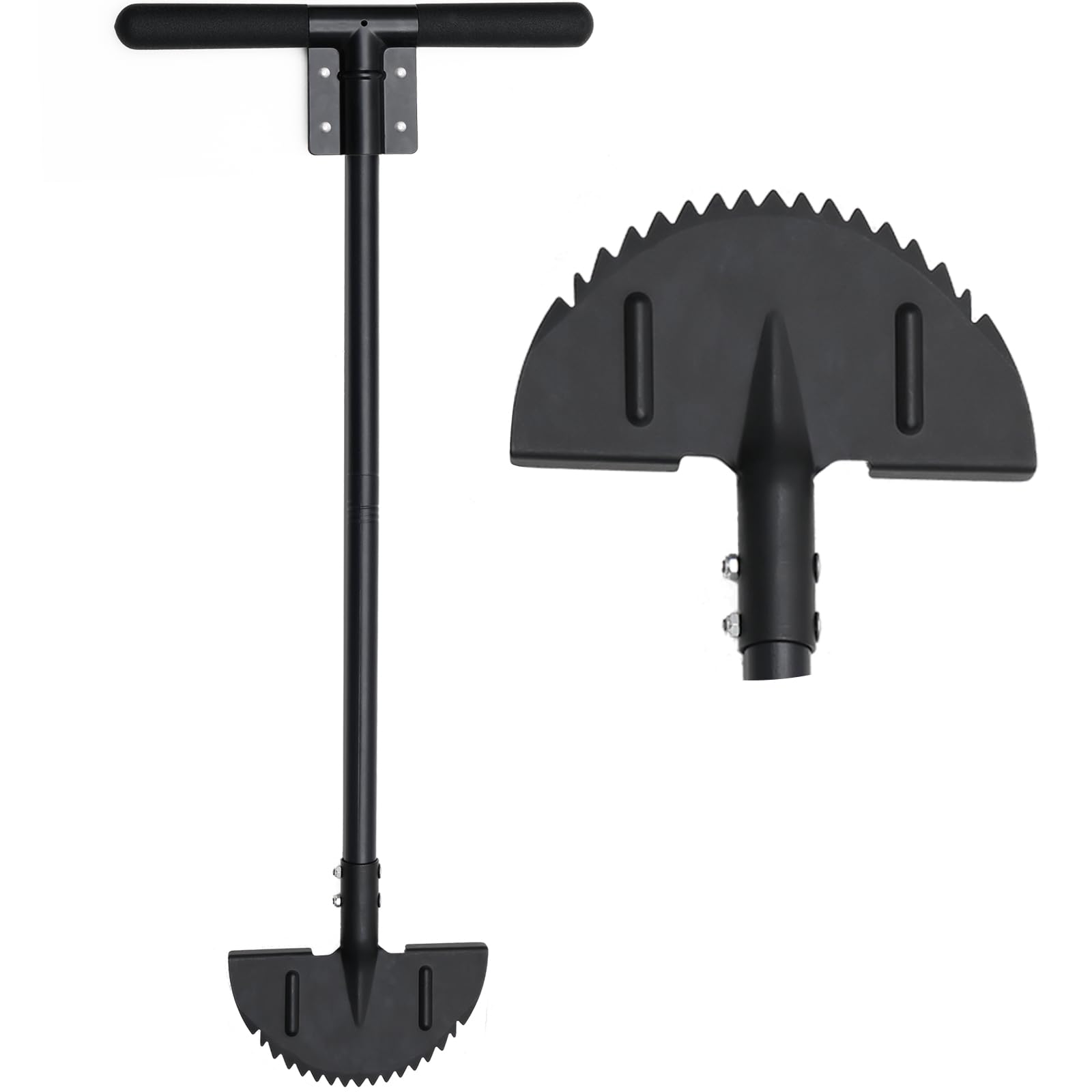 Oliynedy Edger Lawn Tool, Manual Grass Edger Tool Long Handle 35 inch, Steel Hand Saw-Tooth Border Half Moon Edger Shovel for Landscaping, Yard, Garden, Sidewalk, Burying Cable