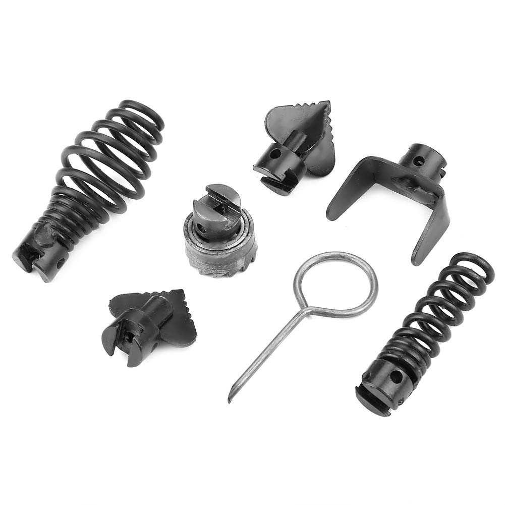 Watris Veiyi Drain Cleaner Combination Cutter Head Set, 7 PCS 16mm Manganese Steel Pipe Dredge Cutter Heads for Pipeline Dredging Machine
