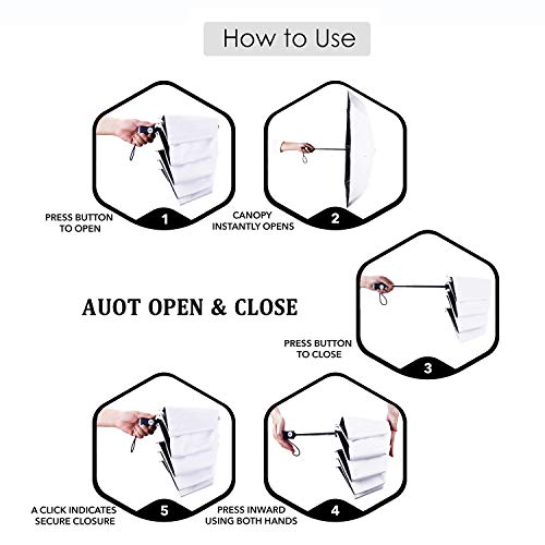 Cuby UV Sun Umbrella Compact Folding Travel Umbrella Auto Open and Close for Windproof, Rainproof & 99.9% UV Protection Parasol with Black Anti-UV Coating (Butterfly flower)