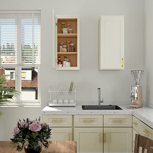 LOVMOR Kitchen Wall Cabinet & Cupboard, Medicine Cabinet,Bathroom Cabinet Wall Mounted with Doors and Shelves, 12" D*9" W*42" H, Shaker Antique White