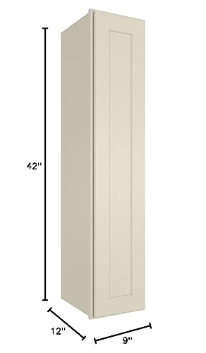 LOVMOR Kitchen Wall Cabinet & Cupboard, Medicine Cabinet,Bathroom Cabinet Wall Mounted with Doors and Shelves, 12" D*9" W*42" H, Shaker Antique White