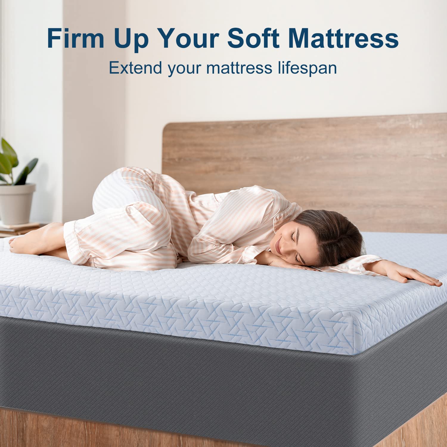 Maxzzz 2 Inch Mattress Topper Queen - Cool Gel Memory Foam Mattress Topper Extra Firm Bed Topper with Cover, Hard Mattress Topper for Back Relax, CertiPUR-US Certified