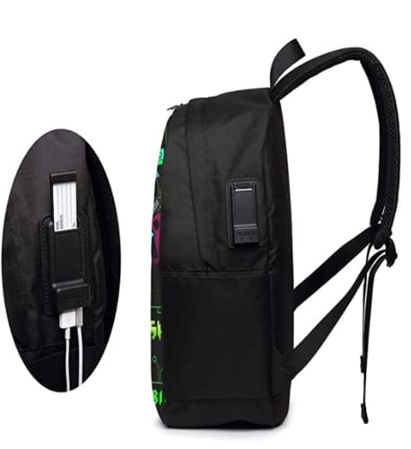 Cute-Ge-Ometry USB Backpack 17 in Shoulders Bags Laptop School Knapsack Daypacks Travel Women Men