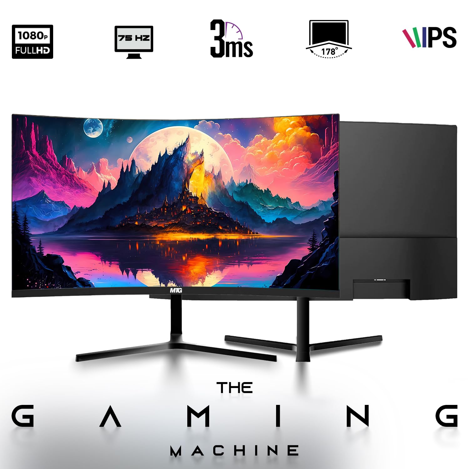HP G3 Gaming Desktop PC, Intel Core i7 6th Gen, AMD RX 550 Graphics, 32GB RAM, 240GB SSD + 2TB HDD, 24 Inch Curved Dual Monitor, RGB Keyboard Mouse, Headphone, Webcam, Win 10 Pro (Renewed)