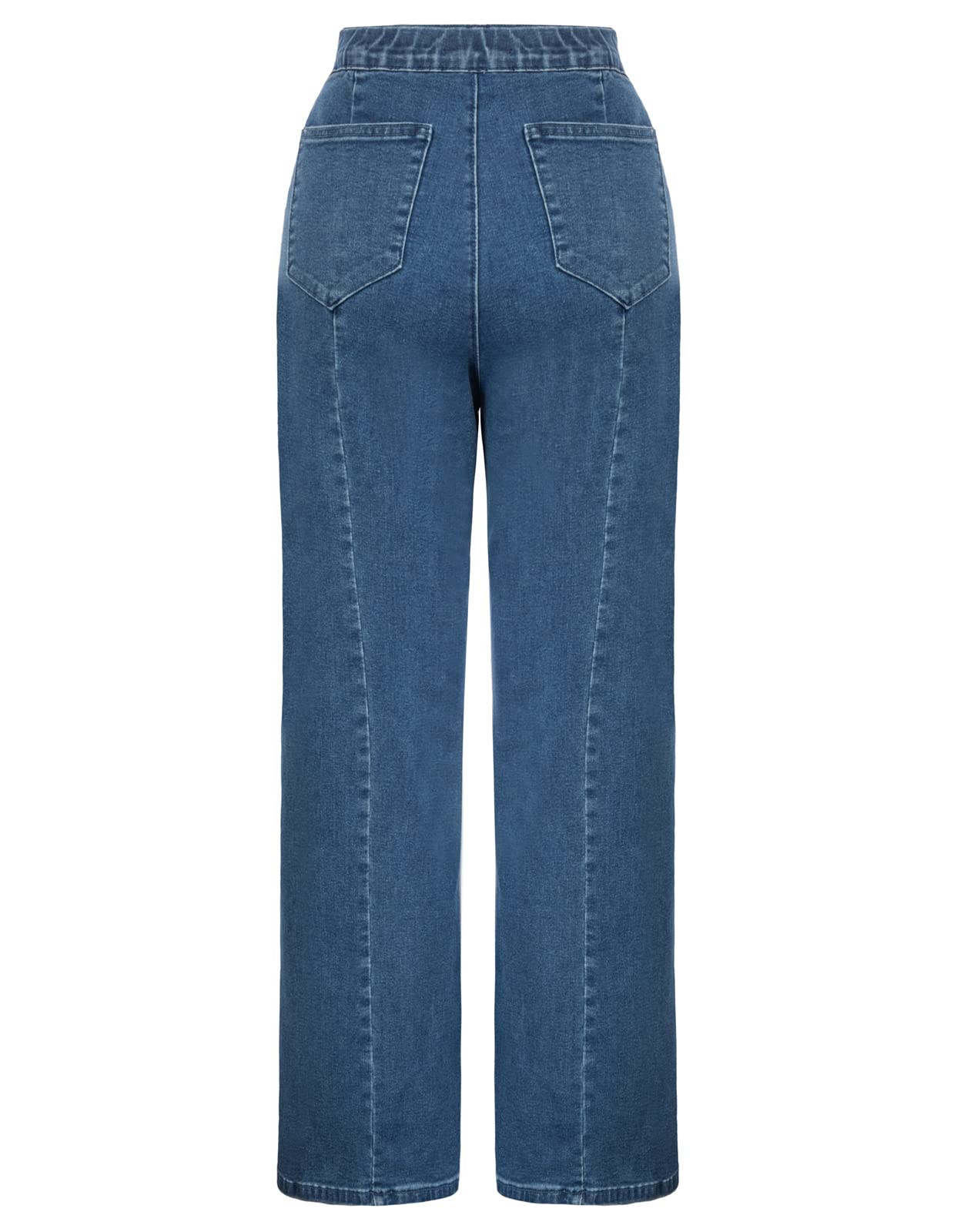 Belle Poque Womens Flare Jeans High Waisted Wide Leg Baggy Jean for Women Stretch Denim Pants Size 8 Size 10 Light Blue