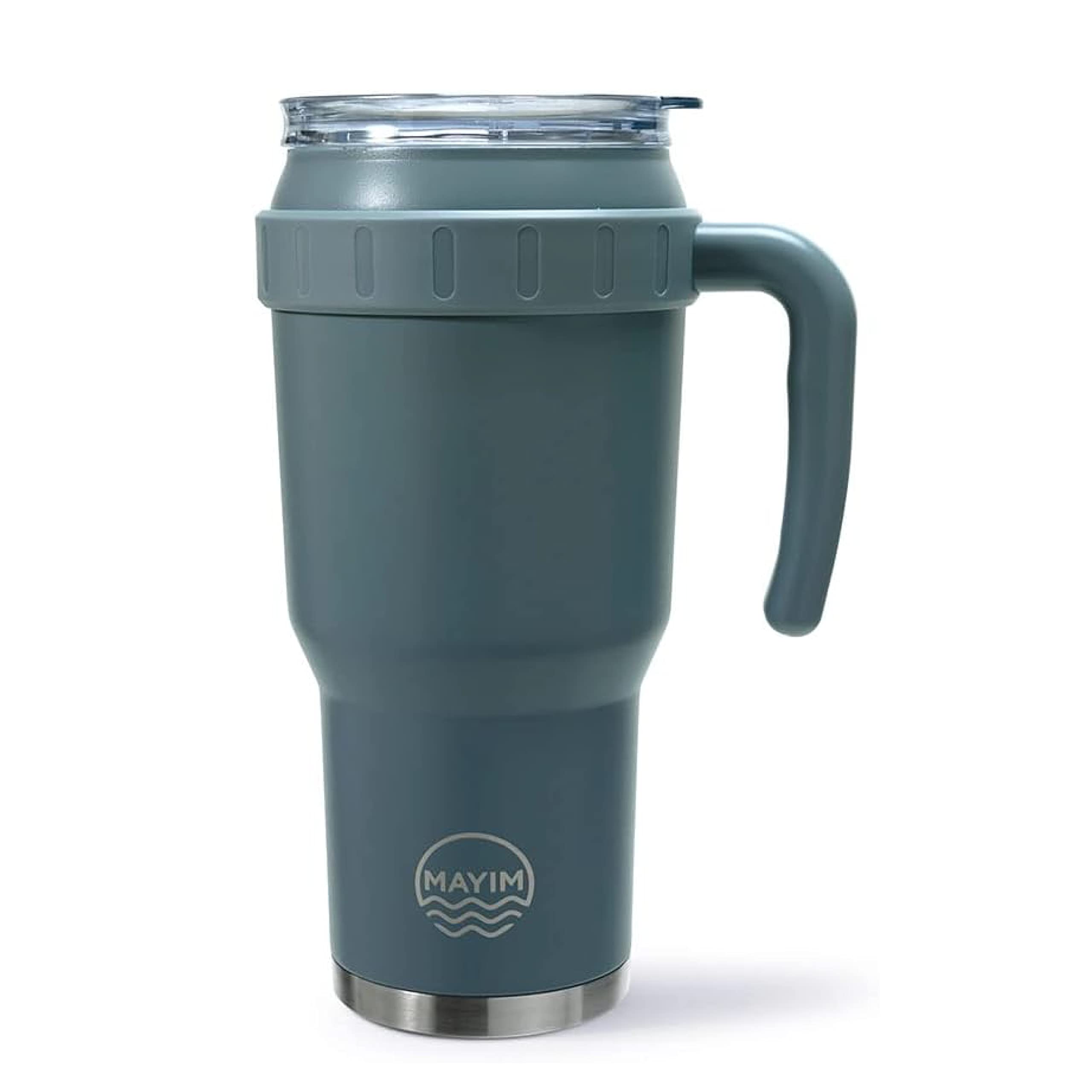 Mayim Traveler 40oz Tumbler with Handle and 2-in-1 Straw Lid, Insulated Leak Proof Double Walled Stainless Steel Coffee Travel Mug - Maintains Cold, Heat, and Ice for Hours (Storm)