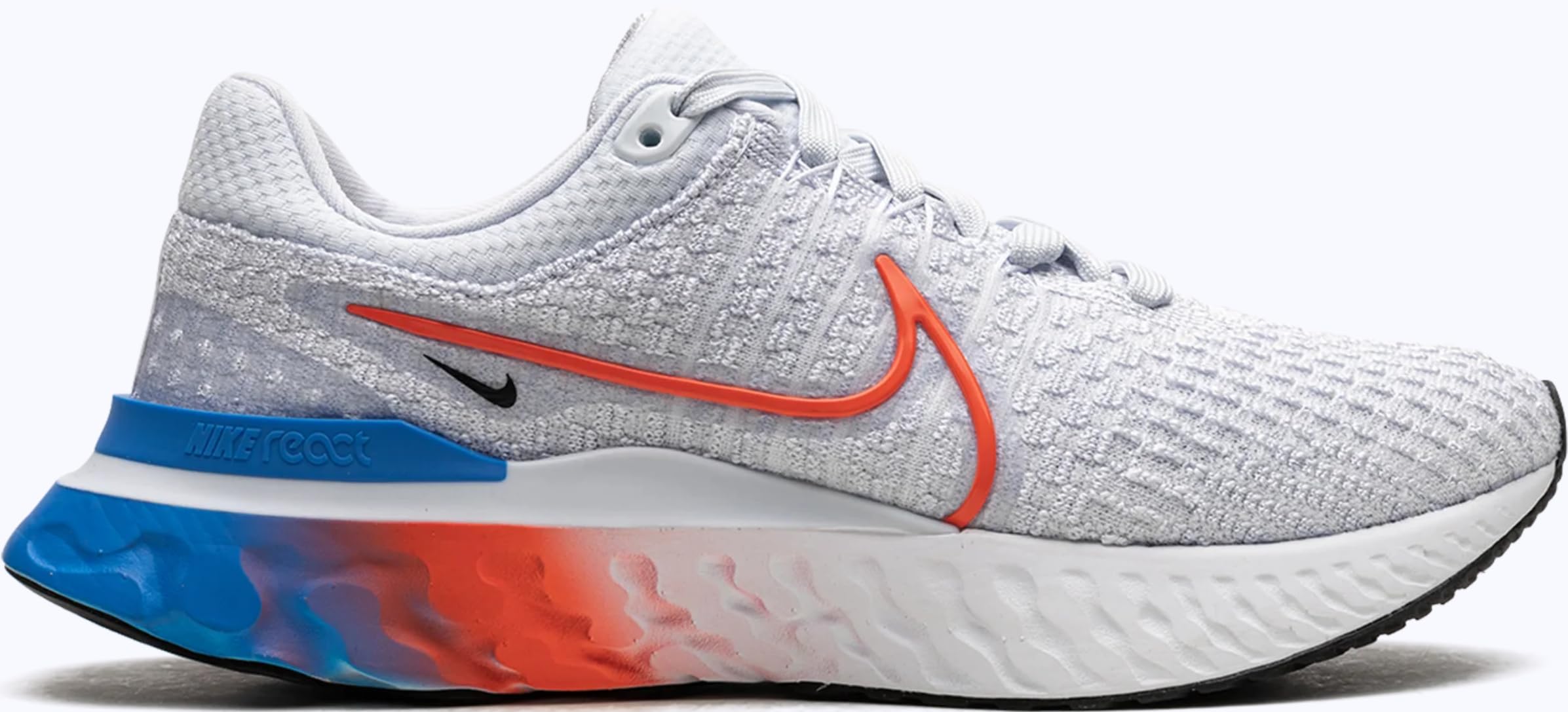Nike Womens React Infinity Run FK 3, Football Grey/Bright Crimson, 6.5 M US