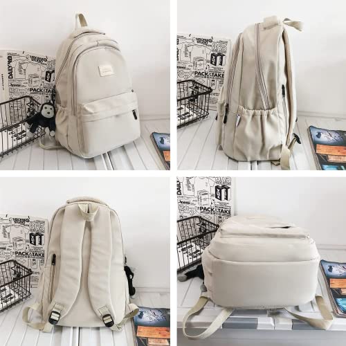 Viycuho Laptop Backpack Cute Large Capacity Student daypack for School Travel Outdoor Back To School (White)