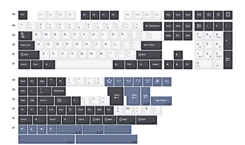 XDK Custom Keycaps 173 Keys Double Shot PBT Keycap Set Cherry Profile for Cherry Gateron MX Switches ISO ANSI Layout Mechanical Keyboard (Arctic Circle)