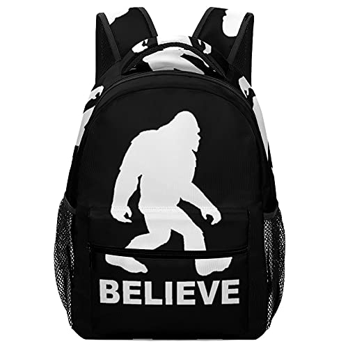 Bigfoot Sasquatch Believe Printed School Bag Cute Bookbags Funny Schoolbag Backpack For Teens