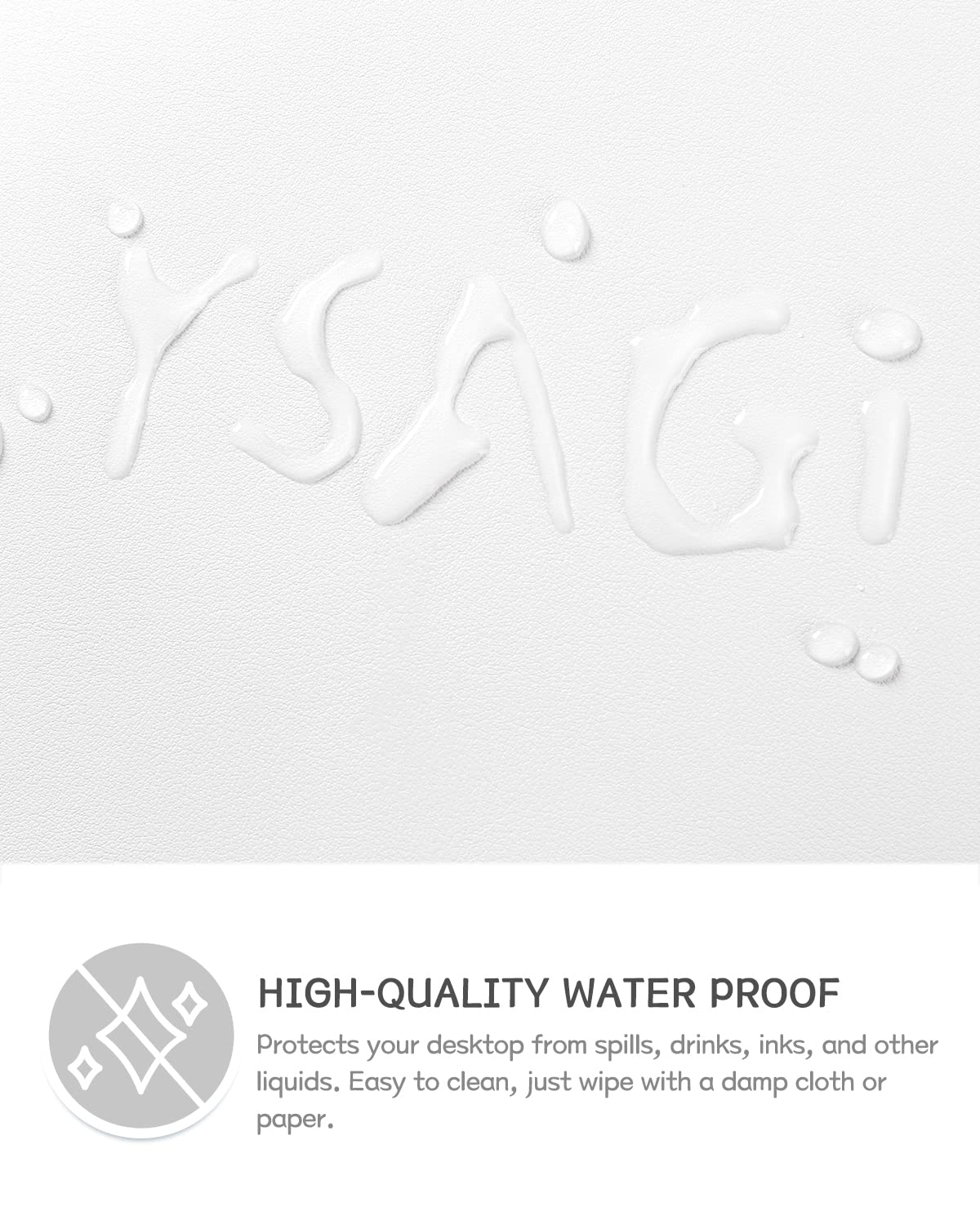 YSAGi Non-Slip Leather Desk Pad, Waterproof Laptop Computer Desk Keyboard Mat, Table Protector Blotter Mat, Large Mouse Pad for Office/Work/Home/Decor(White, 23.6" x 13.7")
