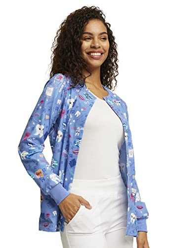 Dickies EDS Women Warm Up Scrubs Jacket Snap Front DK309, L, Fillings For You