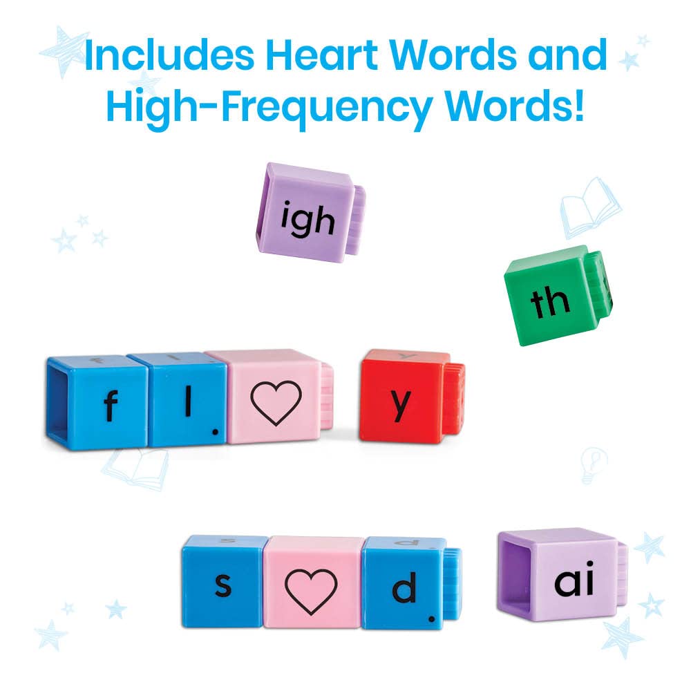 hand2mind Reading Rods Building Sight Words, Word Building Activities, Letter Blocks, Sight Words Kindergarten, CVC Words Spelling Toys, Reading Tools for Kids, Science of Reading Manipulatives