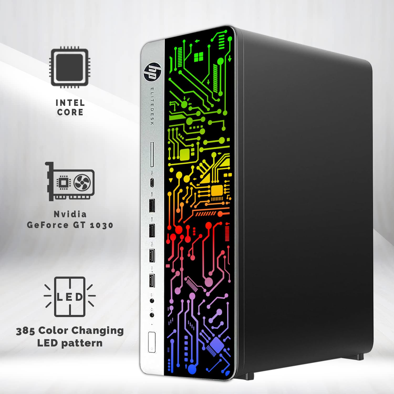 HP G3 RGB Computer PC Intel i5-6th Gen, AMD RX 550 Graphics, 32GB RAM, 512GB SSD + 1TB HDD, MTG 27 Inch Dual Monitor, RGB Kit, Webcam, Win 10 Pro (Renewed)