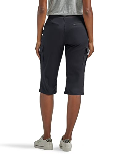Lee Women's Flex-to-Go Mid-Rise 15" Cargo Skimmer Capri Pant, Black, 10 Petite