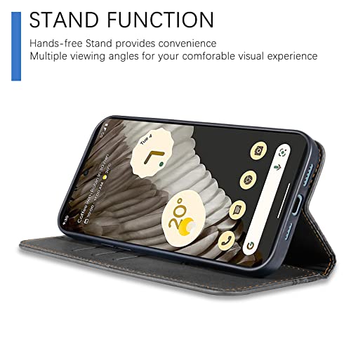 Oduio 7 Pro 5G (6.7") Wallet Case Premium PU Leather Flip Folio Case with [Shockproof TPU Inner Shell] Card Holders Slots Magnetic Kickstand Phone Cover, Black