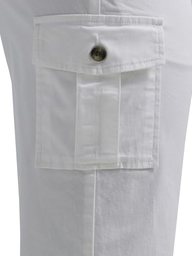 Lee Women's Flex-to-Go Mid-Rise 17" Cargo Skimmer Capri Pant, White, 16 Reg