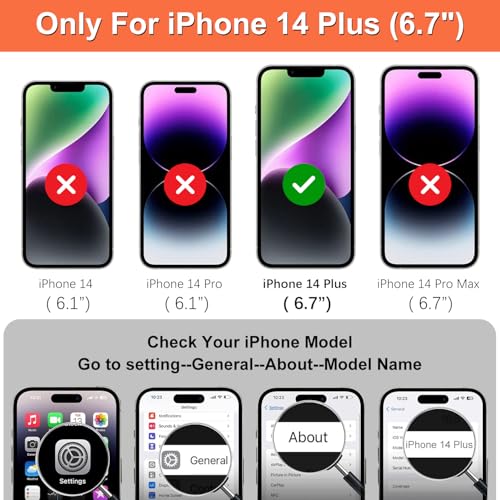 iCoverCase Compatible with iPhone 14 Plus Wallet Phone Case with Card Holder for Women, RFID Blocking Embossed PU Leather Wrist Strap Case 6.7 Inch (Macaron White)