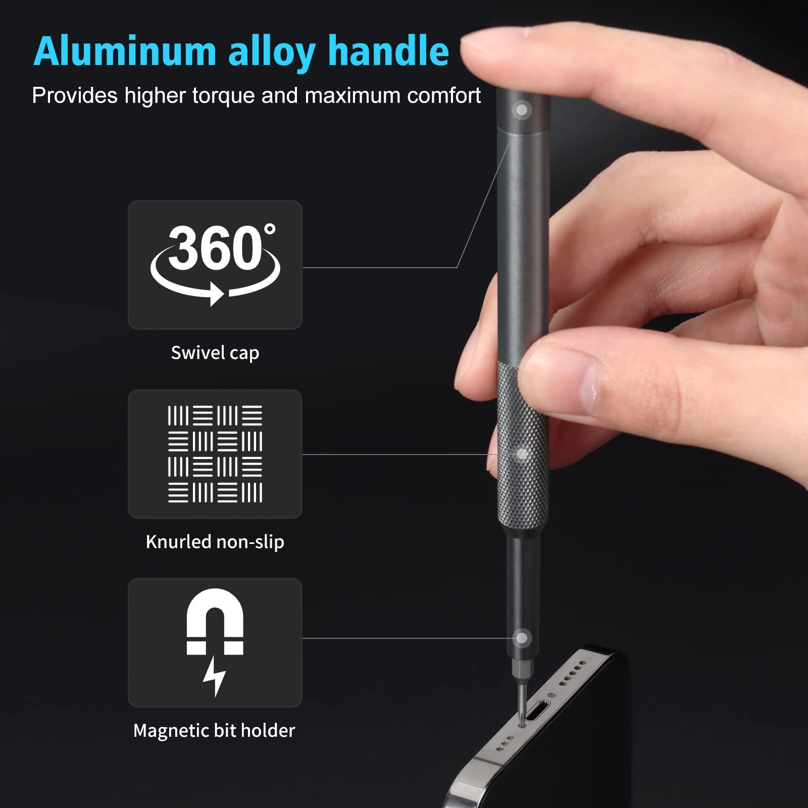 STREBITO Micro Screwdriver Set 50 in 1 Precision Screwdriver Set, Electronics Tool Kit Screwdriver Kit - Computer, iPhone, Macbook, PS4, PS5, Nintendo, Xbox Controller Repair Kit, S2 Multi Bit Driver