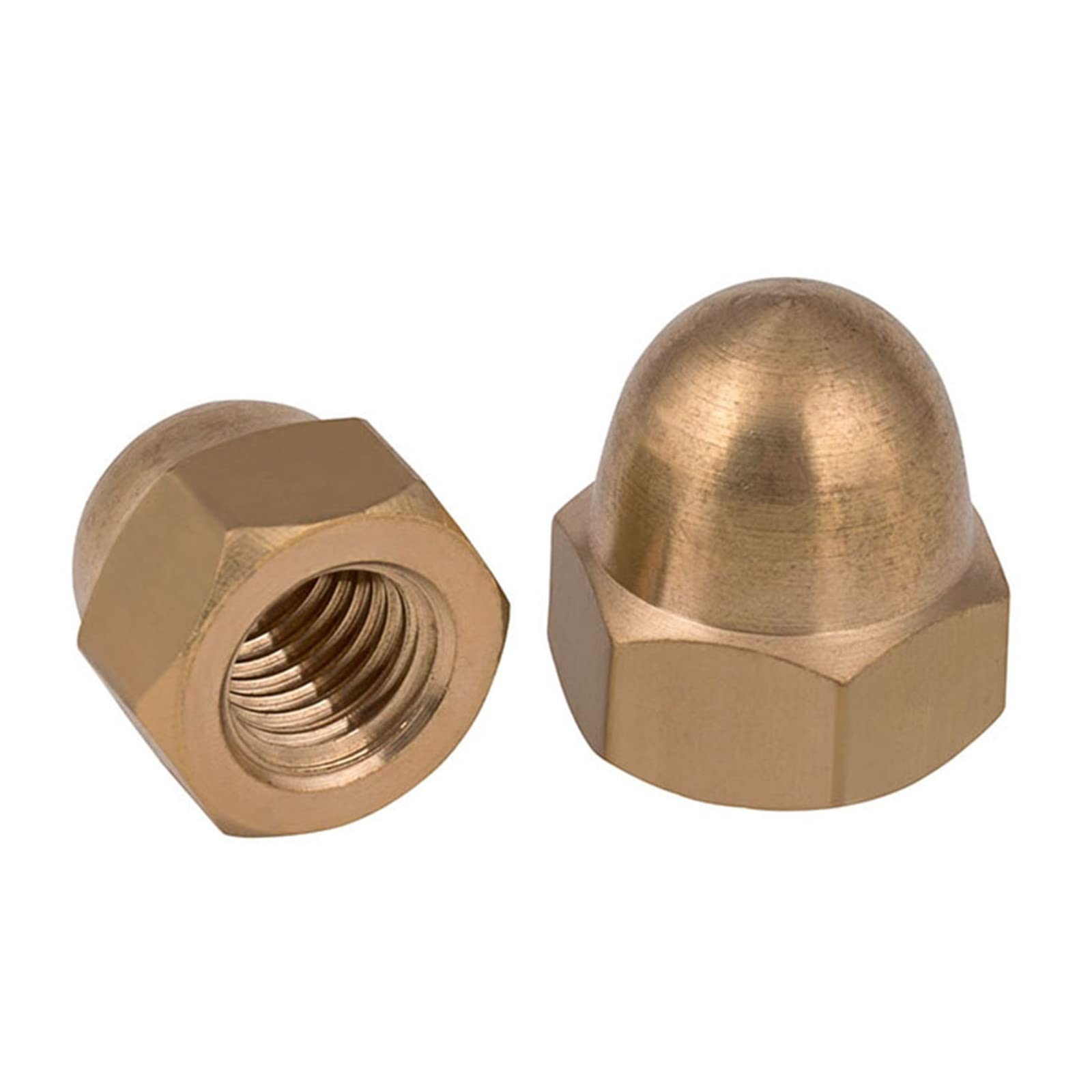 WILLWA M3 M4 M5 M6 M8 M10 M12 M14 M16 M18 M20 Brass Acorn Cap Dome Nuts Brass Cap Type Copper Nut Cover Semicircle Dome Nuts (Size : M10-1pcs)