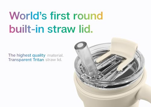 Four Leaf TrustyMate β 100% Leak Proof 40 Oz Tumbler with Handle and Built-In Straw Lid β Insulated Leak Proof Stainless Steel Tumbler