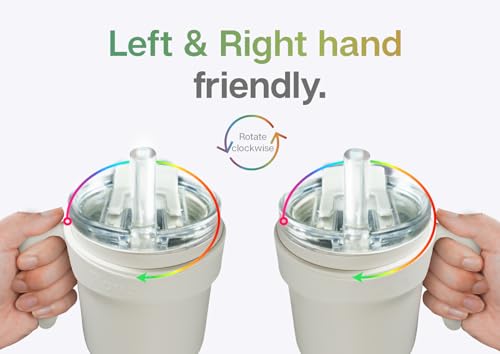 Four Leaf TrustyMate β 100% Leak Proof 40 Oz Tumbler with Handle and Built-In Straw Lid β Insulated Leak Proof Stainless Steel Tumbler