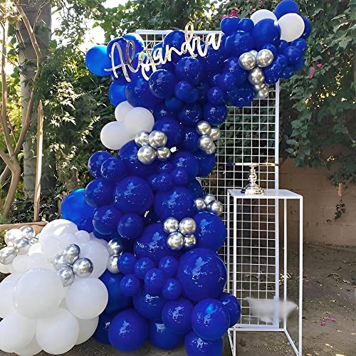 JOYYPOP Navy 100pcs Balloons, Latex Party Balloons for Graduation, Birthday, Anniversary, Nautical Party Decorations, 12 Inch Blue Balloons, Includes Ribbons