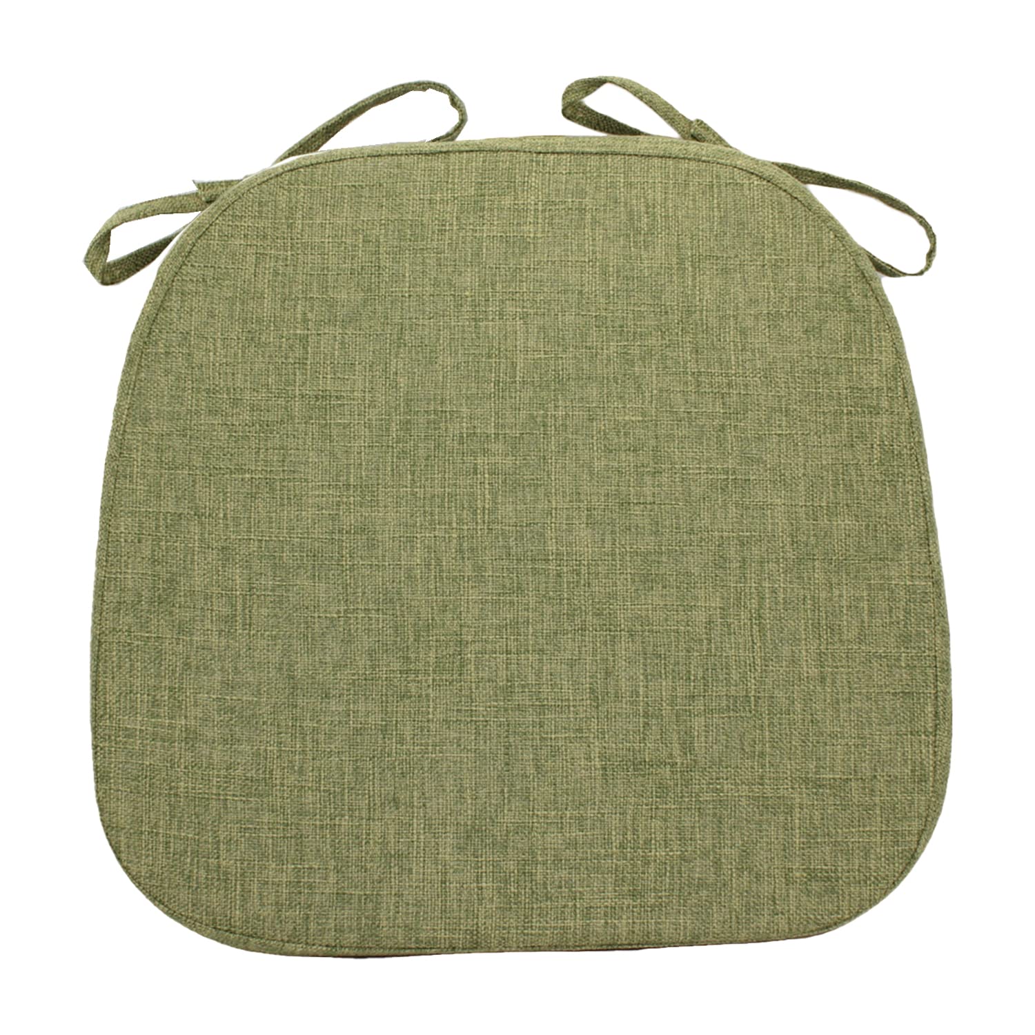 ZYHOONE Chair Pads with Ties for Dining Chairs - Indoor Kitchen Room No Slip Seat Cushion Pad with Machine Washable Cover [14.5 X 15.5 X 2 Inches] - Green
