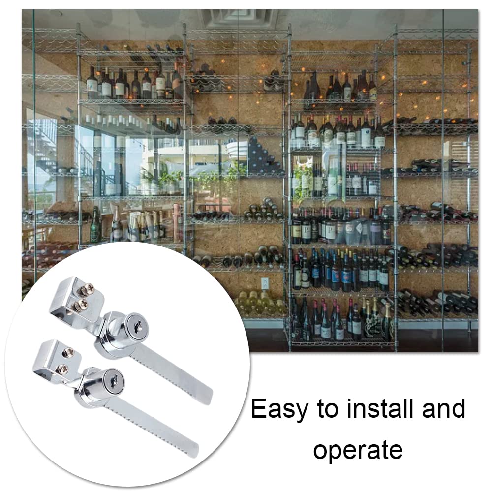 AOTISBAO 2 Set Sliding Glass Door Ratchet Locks Cabinet Door Locks Showcase Security Locks for Mail Box Showcase Door