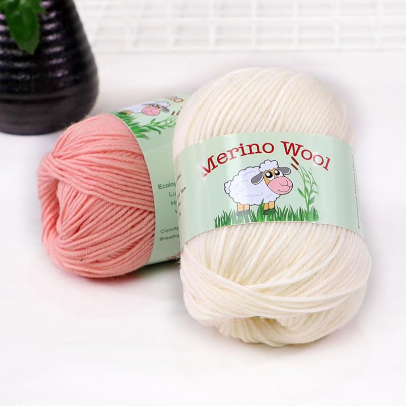 Sunny Cat 100% Pure Merino Wool Yarn for Knitting – 6pcs Merino Wool Yarn for Knitting and Crocheting – 1.8oz(10.8oz) Wool Skeins – Light/DK Weight –130yrds (780yrds Total) (07 Deep Red)