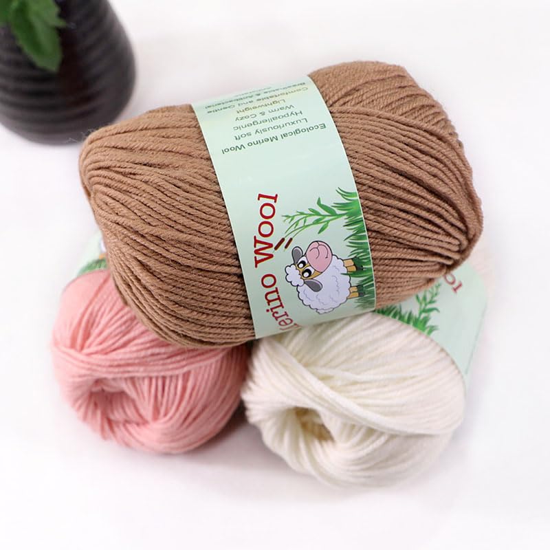 Sunny Cat 100% Pure Merino Wool Yarn for Knitting – 6pcs Merino Wool Yarn for Knitting and Crocheting – 1.8oz(10.8oz) Wool Skeins – Light/DK Weight –130yrds (780yrds Total) (07 Deep Red)