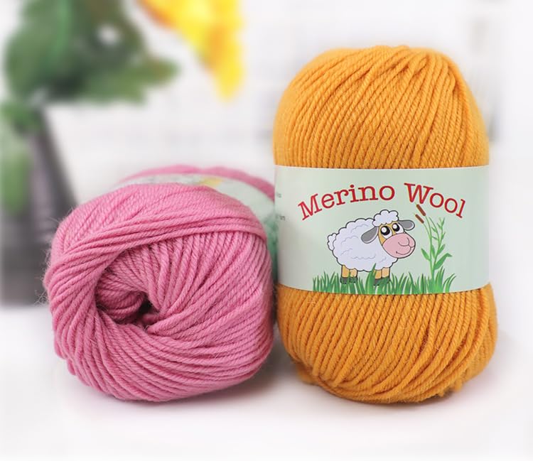 Sunny Cat 100% Pure Merino Wool Yarn for Knitting – 6pcs Merino Wool Yarn for Knitting and Crocheting – 1.8oz(10.8oz) Wool Skeins – Light/DK Weight –130yrds (780yrds Total) (07 Deep Red)