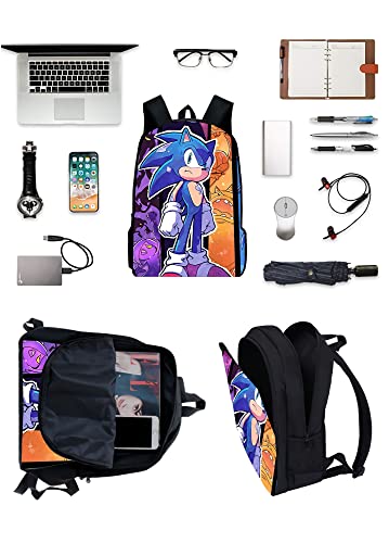 Wavlienv Cartoon 3PCS Backpack Travel Backpack Sports Backpack for Boys and Girls Game Fans Gift 2-One Size