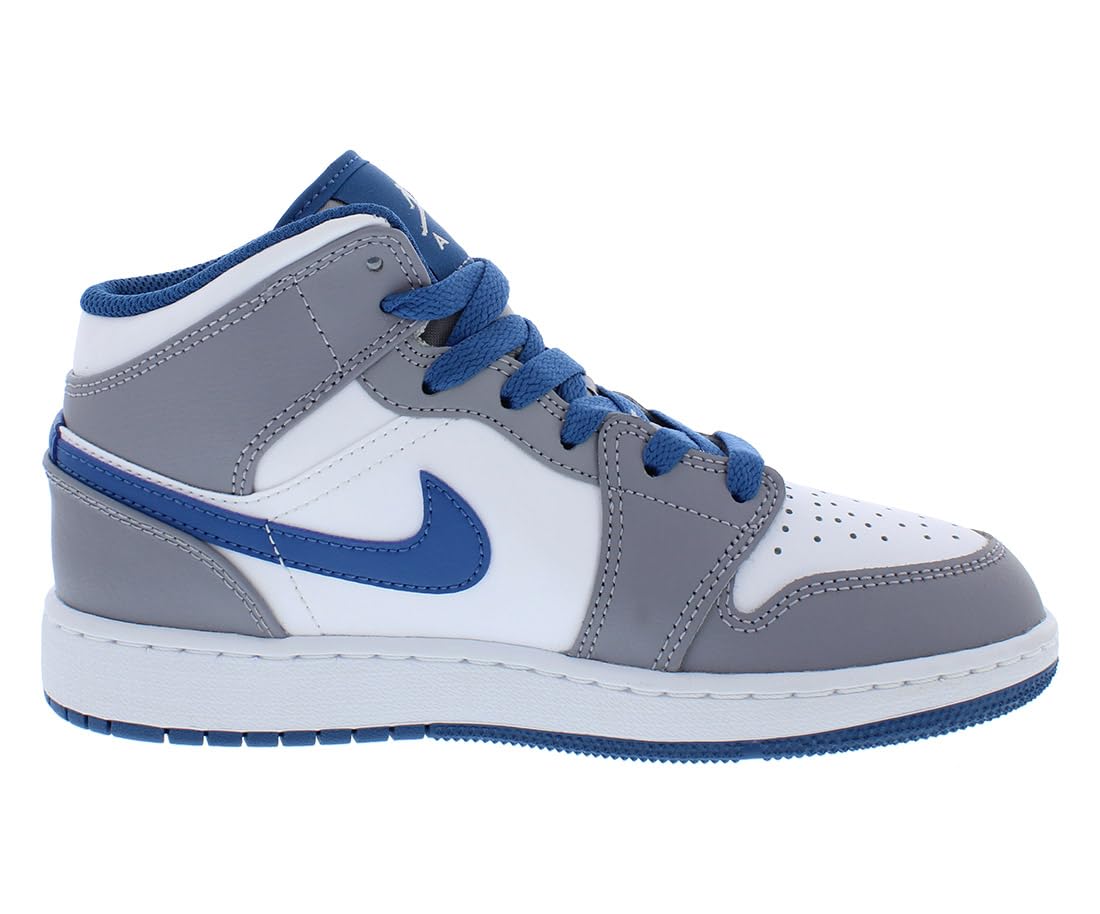 Nike mens Air Jordan 1 Mid Shoes, Cement Grey/White-true Blue, 10