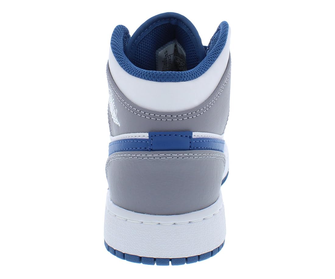 Nike mens Air Jordan 1 Mid Shoes, Cement Grey/White-true Blue, 10