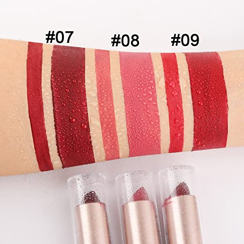 evpct 2 In 1 Deep Red Matte Lipstick & Long Lasting Smudge Proof Liquid Lipstick Lip Gloss Stain 3Pcs Set for Women Red Rose Nude Pink Matte Mate Vegan Long Lasting Lipstick 24 Hour Pack Waterproof 3