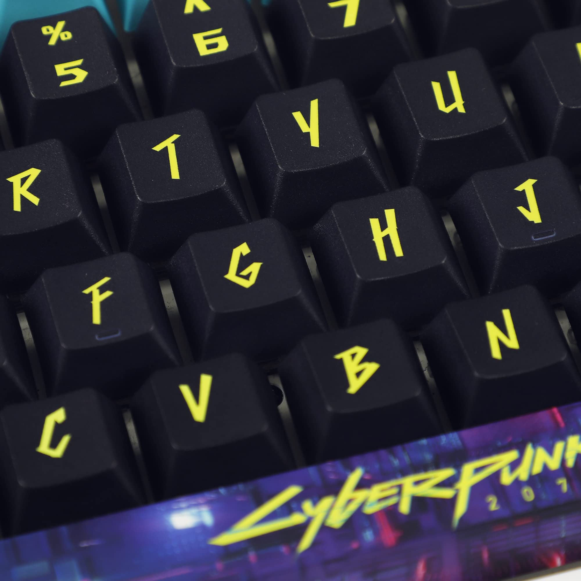 136 Key Cyber Style Cherry Profile Five Side Dye Sub Keycaps PBT Key caps for TKL 61 64 68 75 87 96 104 108 Keychron MX Keyboard