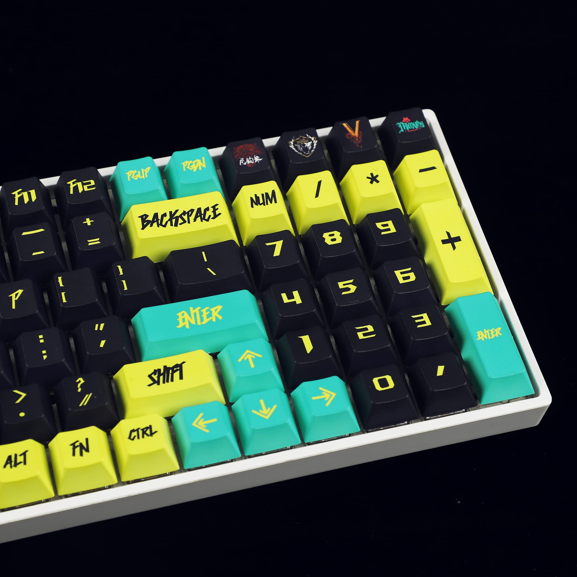 136 Key Cyber Style Cherry Profile Five Side Dye Sub Keycaps PBT Key caps for TKL 61 64 68 75 87 96 104 108 Keychron MX Keyboard