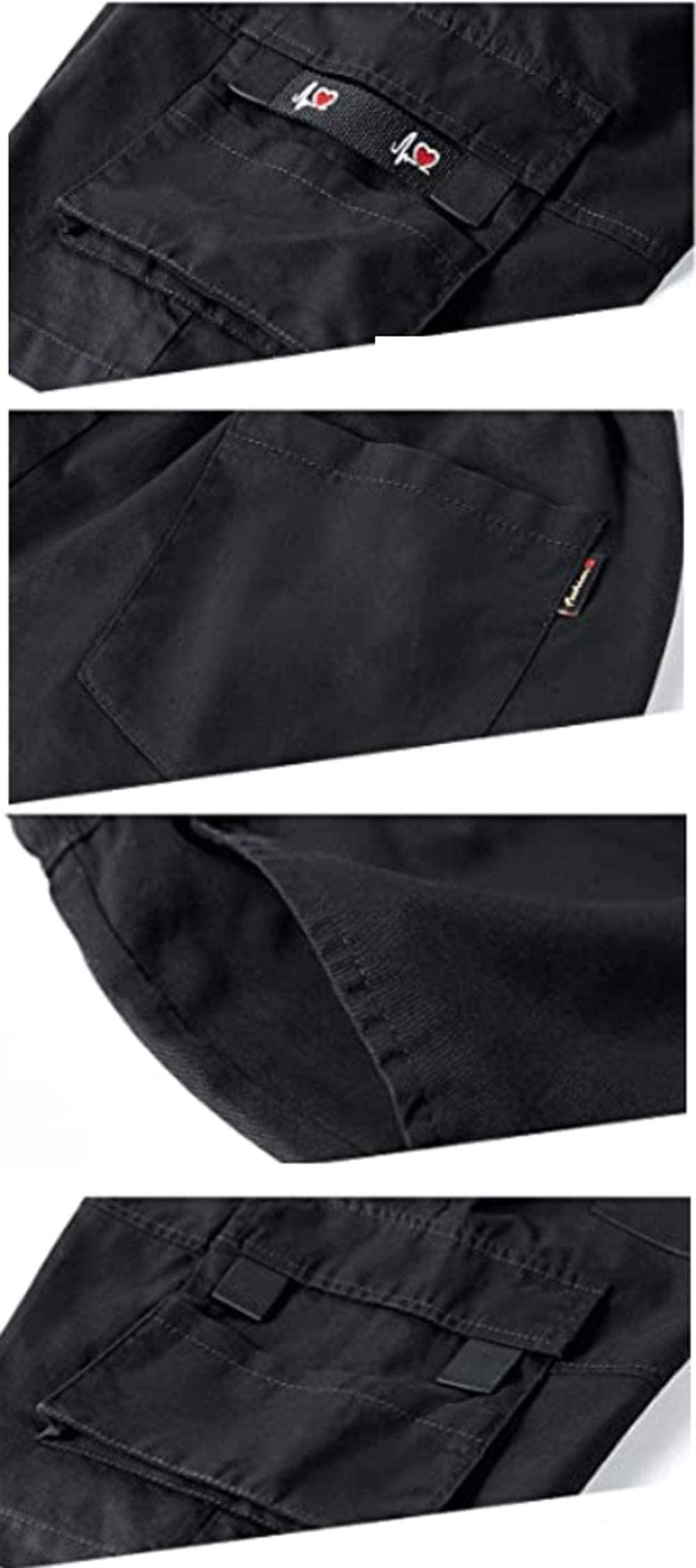 XinYangNi Men's Cargo Shorts Elastic Waist Drawstring Cotton Loose Fit Casual Lightweight Outdoor Multi Pocket Twill Pants Beige Size: 34