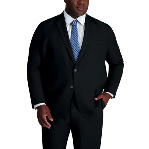 Haggar Men's Smart Wash Performance Classic Fit Big &Tall Suit Separates-Pants, Midnight Jacket-B&T, 54R