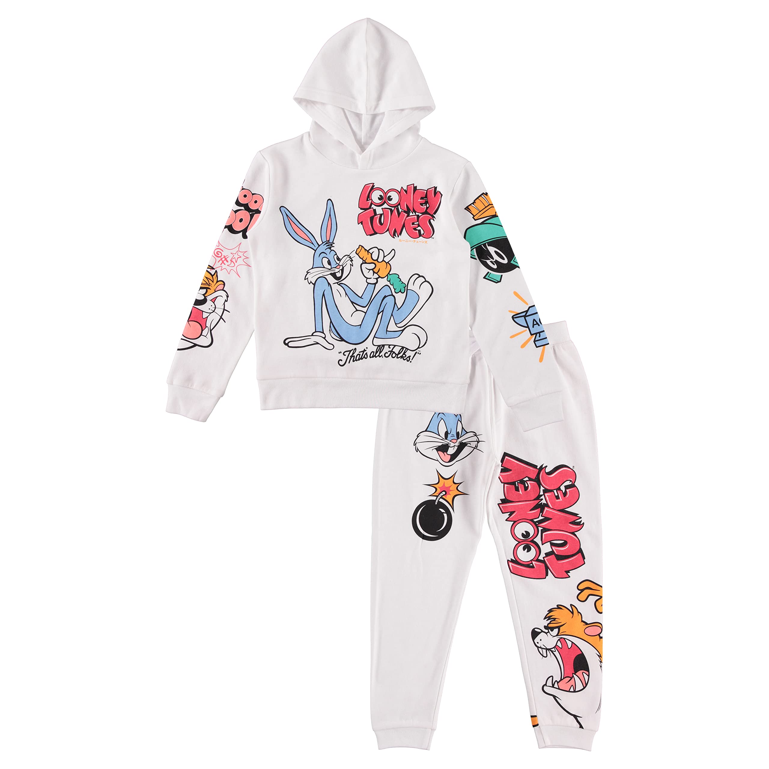 Looney Tunes Boys Hoodie and Jogger Pants 2-Piece Outfit Set- Boys Sizes 4-16