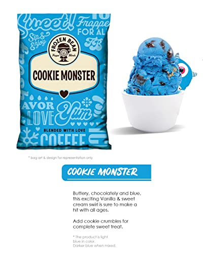 Frozen Bean Bulk Ice Cream Mix, Easy to Make Gelato Starter Mix Kit and Ice Cream Mixes for Ice Cream Maker, Soft Serve Machine, Milkshakes and Frappes, Cookie Monster
