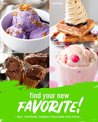 Frozen Bean Bulk Ice Cream Mix, Easy to Make Gelato Starter Mix Kit and Ice Cream Mixes for Ice Cream Maker, Soft Serve Machine, Milkshakes and Frappes, Cookie Monster